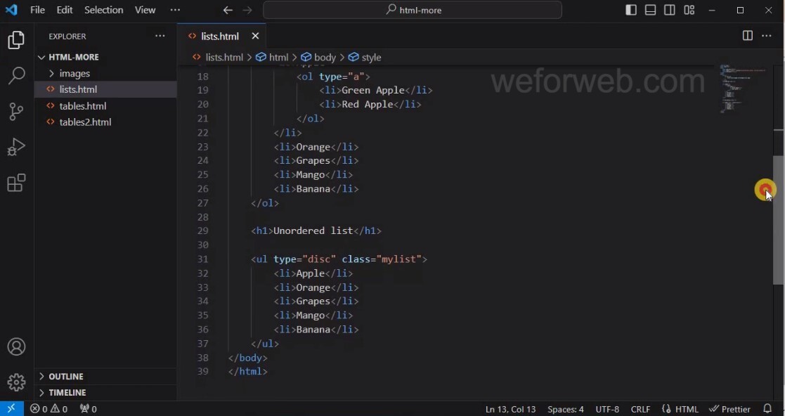 Web Designing step by step tutorials using HTML and CSS
